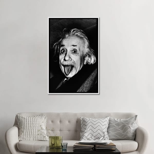 iCanvas "Albert Einstein, Sticking His Tongue Out" by Arthur Sasse Framed Canvas Print - Bed ...